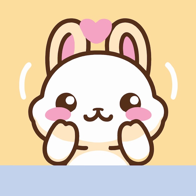 Ilustración De Conejo Lindo Conejo Kawaii Chibi Estilo De Dibujo Vectorial Conejo De Dibujos
