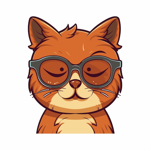Ilustración De Dibujos Animados De Cabeza De Gato Sobre Fondo Sólido