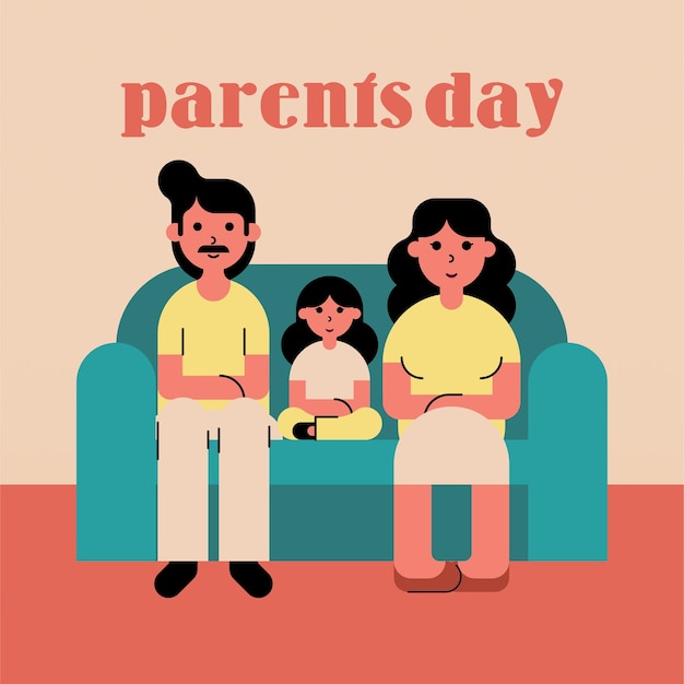 Ilustración Del Feliz Día De Los Padres Vector Premium