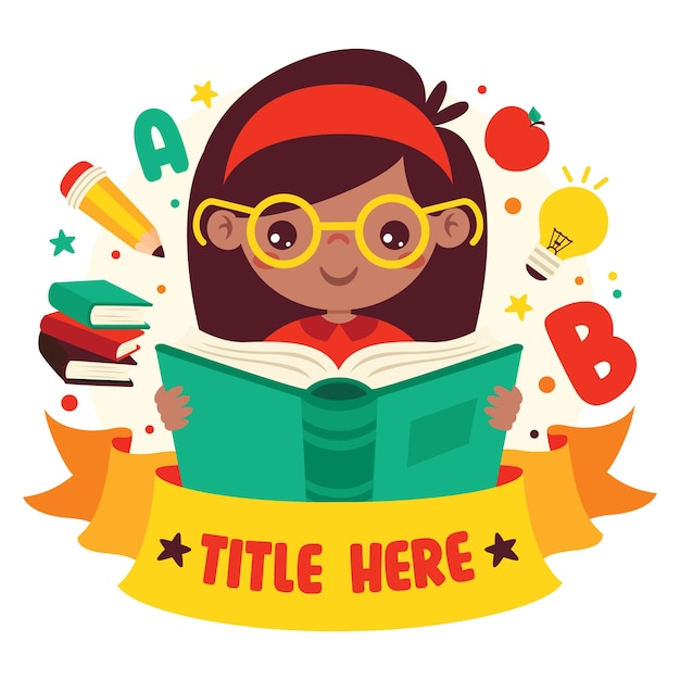 Ilustración Del Libro De Lectura Del Niño Vector Premium