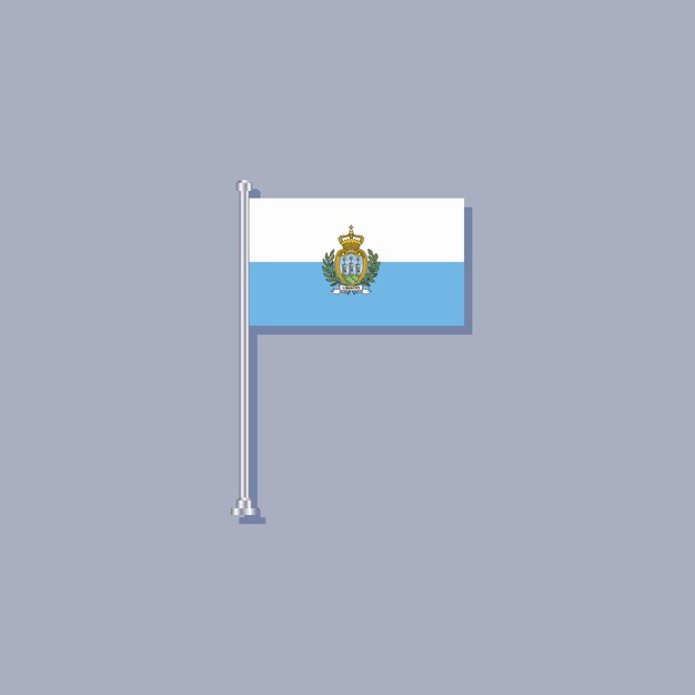 Ilustración De La Plantilla De La Bandera De San Marino Vector Premium