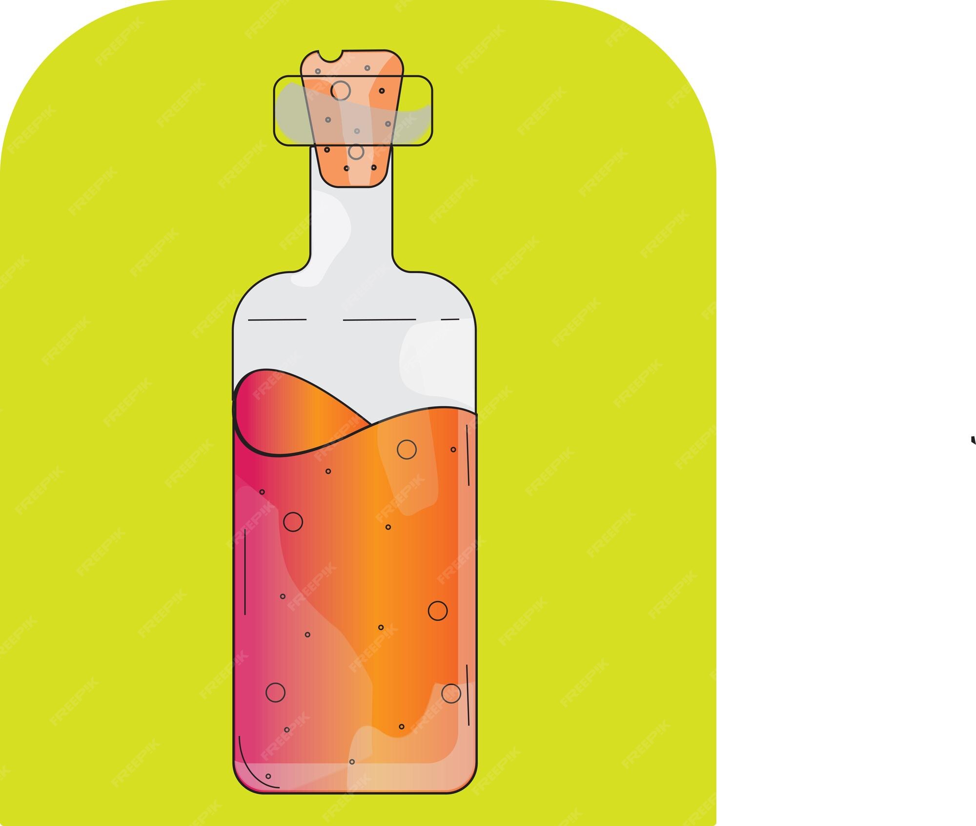 Ilustración Vectorial De La Botella Vector Premium