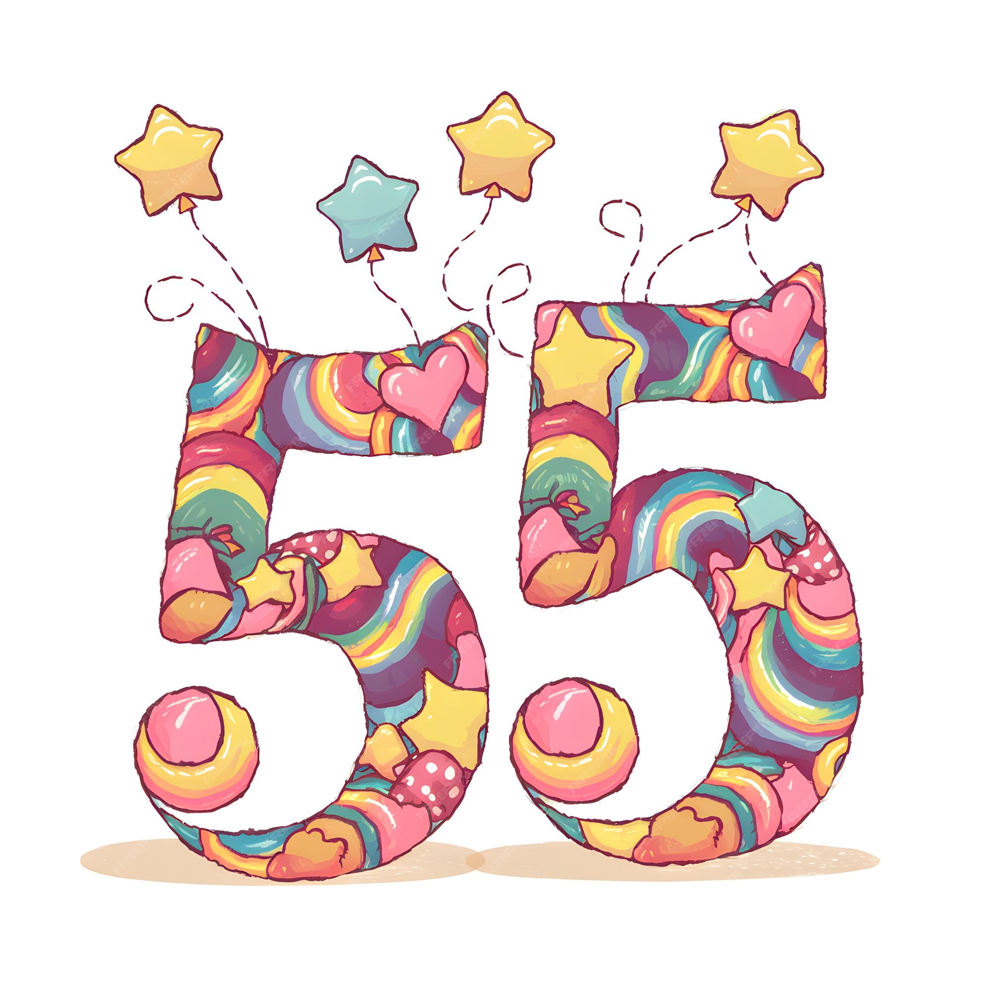 Ilustración vectorial del dígito numérico 55 tipografía del número 55 ... Ilustración vectorial del dígito numérico 55 tipografía del número 55 ...