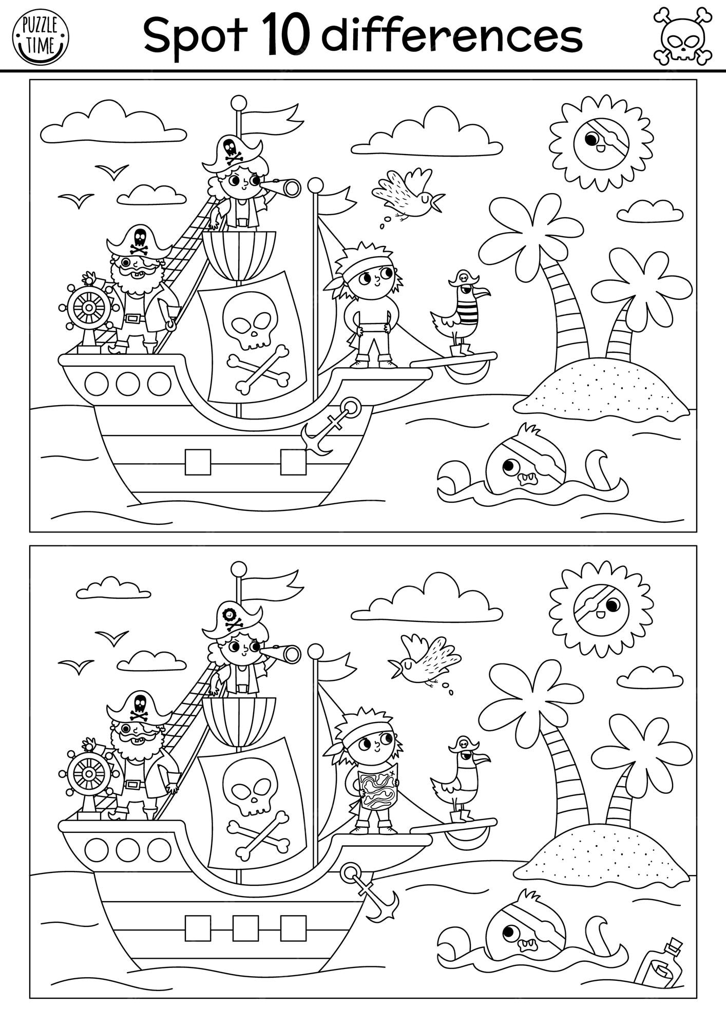Juego de encontrar diferencias en blanco y negro para niños actividad ... Juego de encontrar diferencias en blanco y negro para niños actividad ...