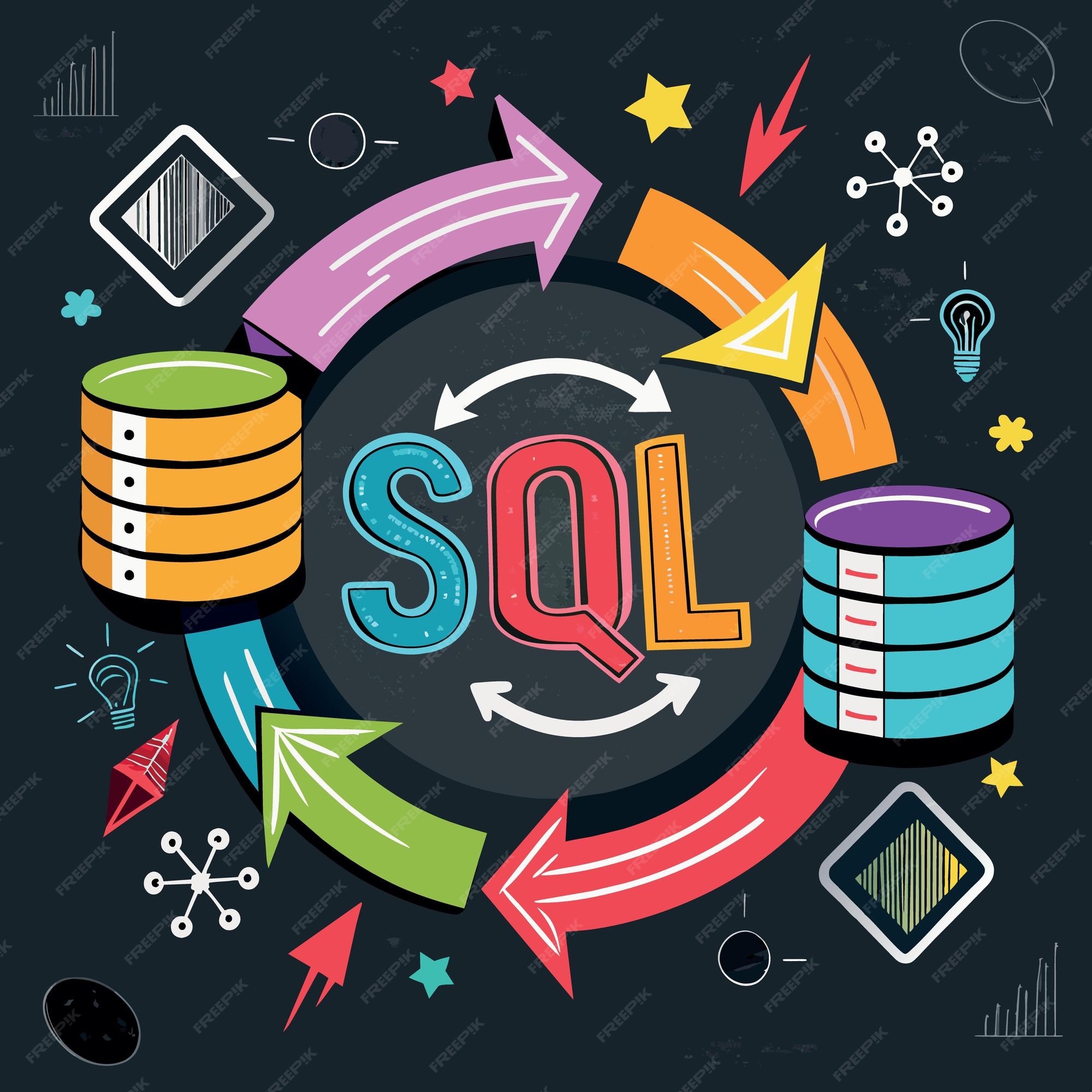 Lenguaje de programación SQL moderno para bases de datos en el desarrollo de software o concepto ...