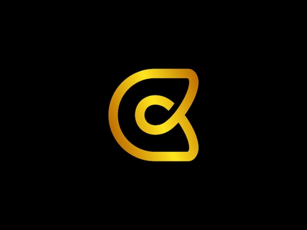Letra c de oro sobre un fondo negro | Vector Premium Letra c de oro sobre un fondo negro | Vector Premium