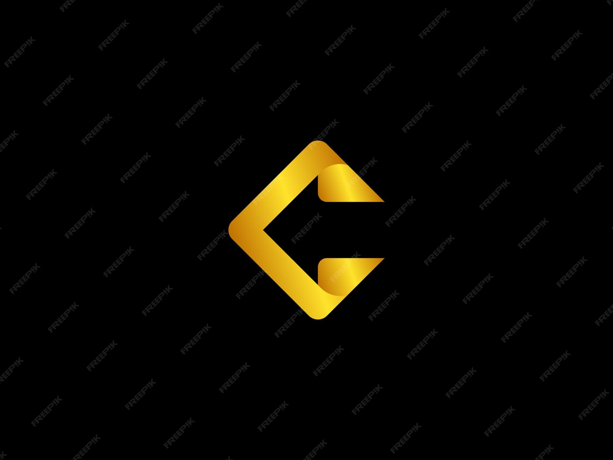 Letra c de oro sobre un fondo negro | Vector Premium Letra c de oro sobre un fondo negro | Vector Premium