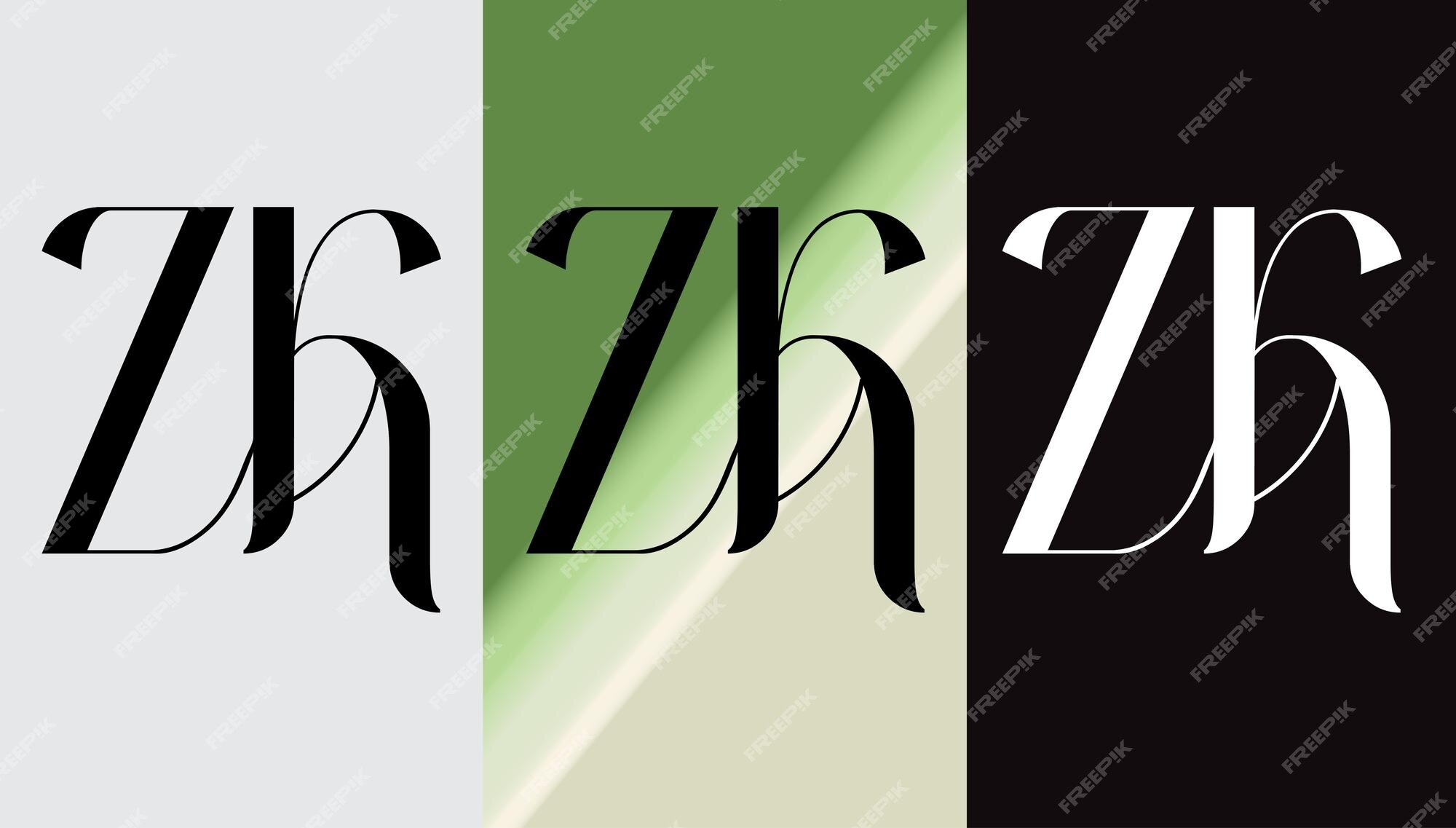 Letra Inicial Zk Diseño De Logotipo Creativo Moderno Símbolo Icono