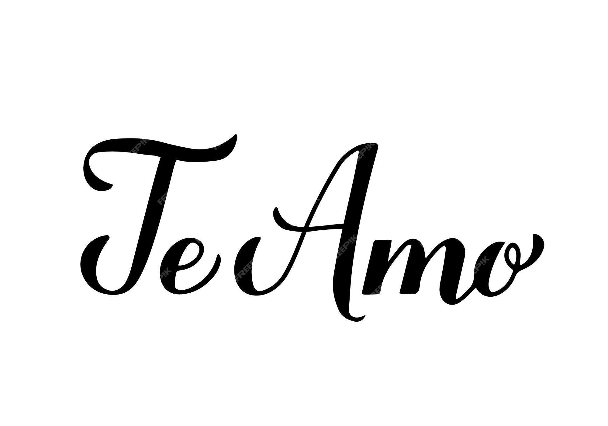 Letras De Mano De Caligrafía Te Amo Te Amo Inscripción En Español