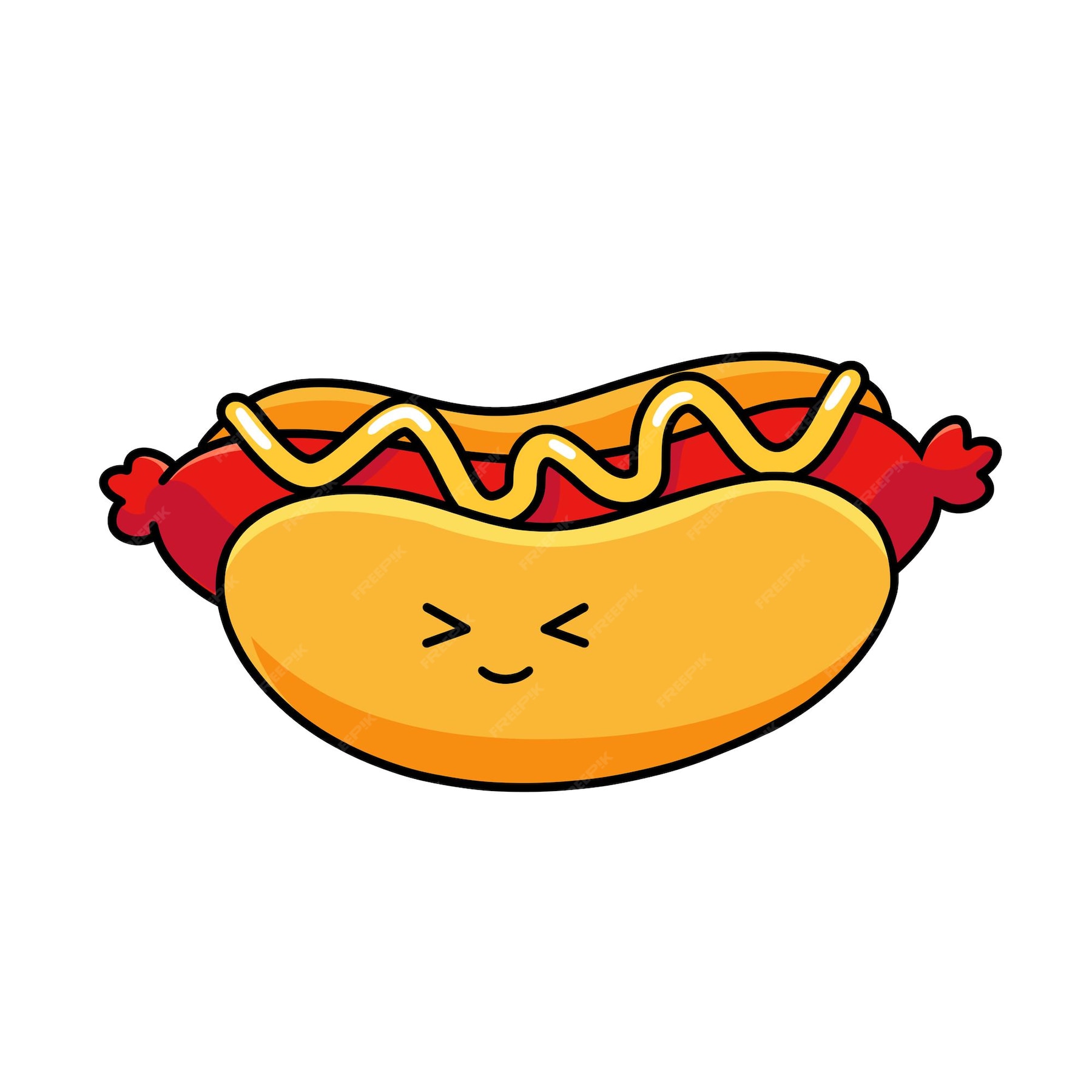 Lindo Perrito Caliente Personaje De Dibujos Animados Ilustración Vectorial Vector Premium