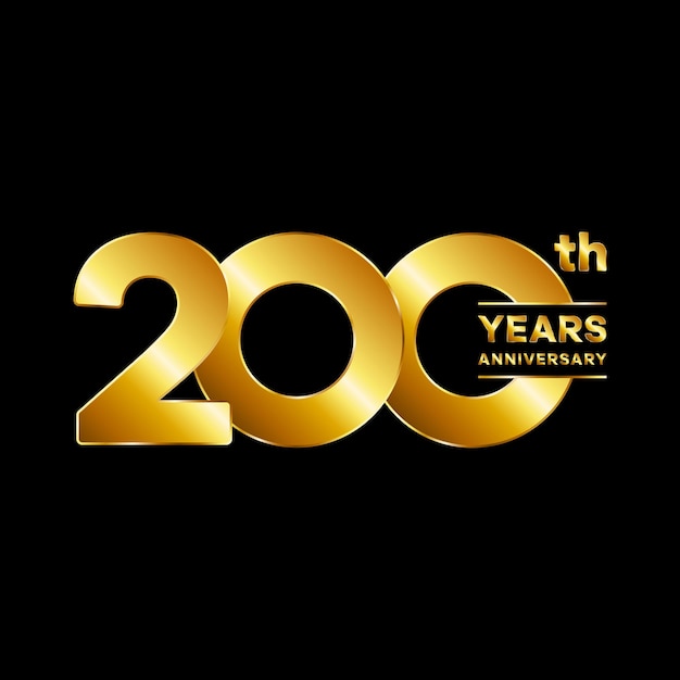 Logotipo del 200 aniversario diseño del logotipo del aniversario de oro ... Logotipo del 200 aniversario diseño del logotipo del aniversario de oro ...