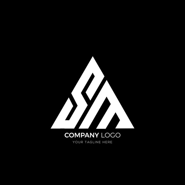 Logotipo De Monograma Creativo De Letra Triangular Vector Premium