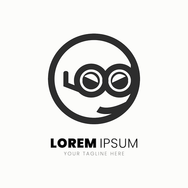 Logotipo óptico. sonrisa circular negra. lentes. plantilla de logotipo ... Logotipo óptico. sonrisa circular negra. lentes. plantilla de logotipo ...