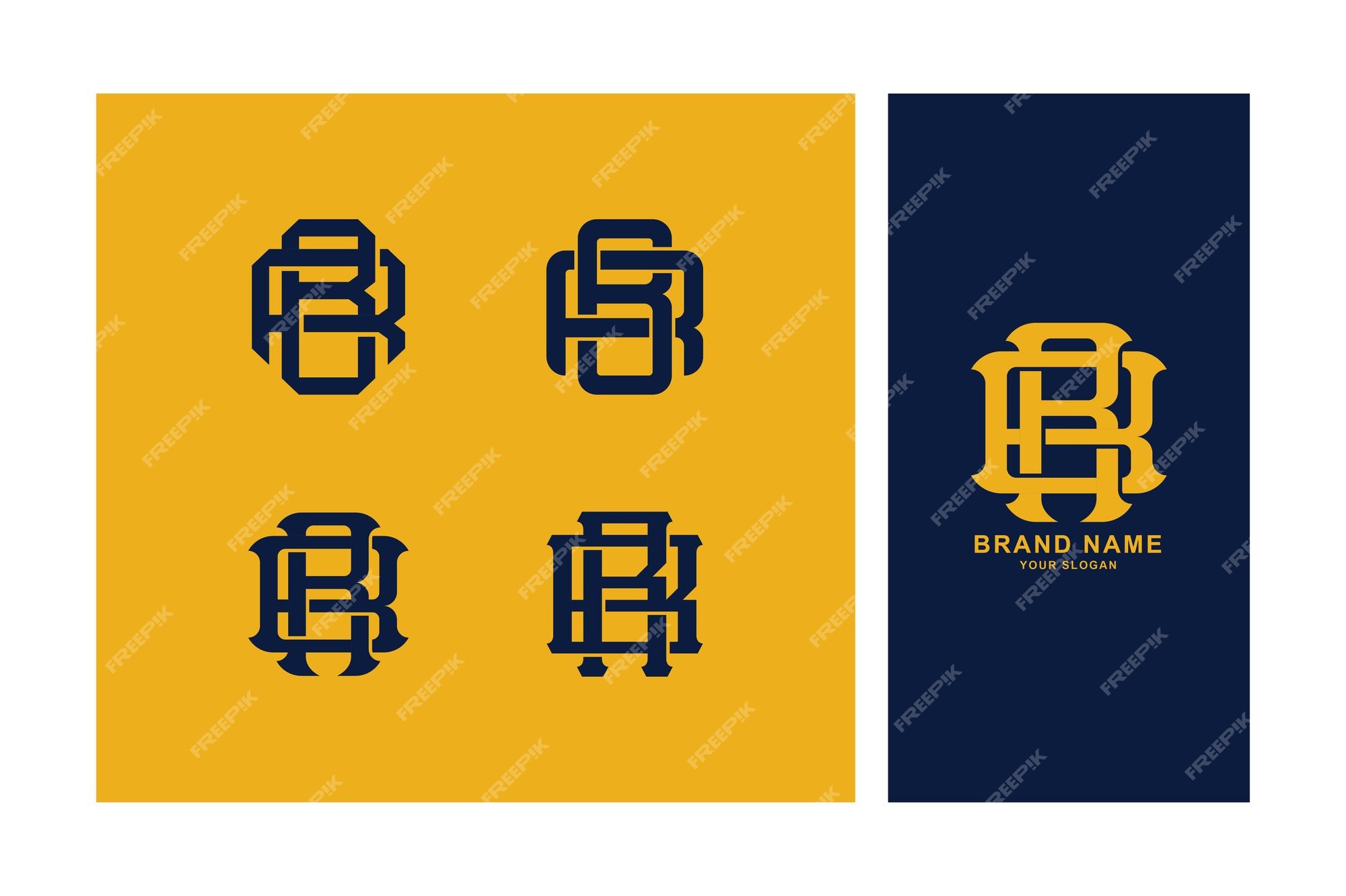 Logotipo De Plantilla De Monograma De Letras Br O Rb Inicial Para Ropa