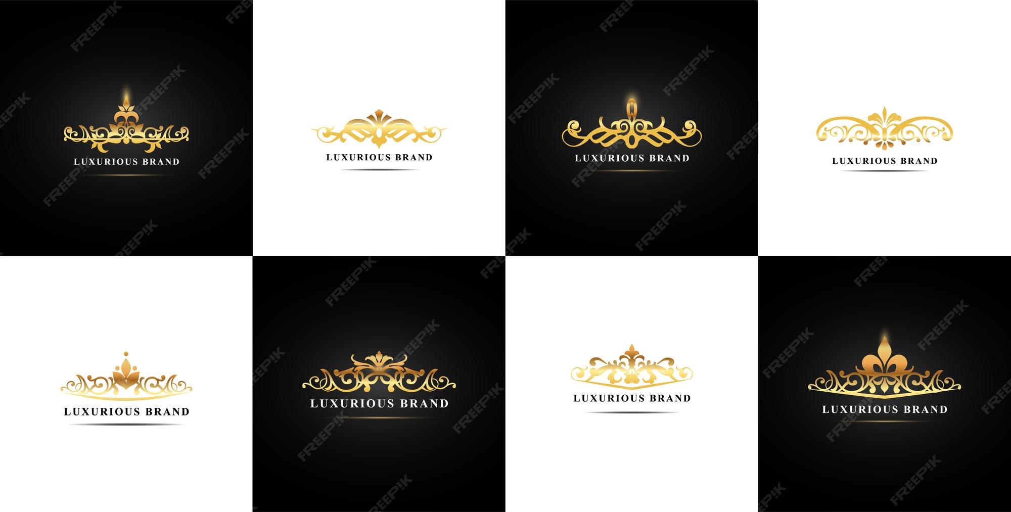 Lujoso paquete de logotipos de coronas | Vector Premium Lujoso paquete de logotipos de coronas | Vector Premium