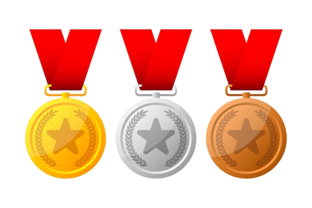 Medalla de oro, plata y bronce premios de campeón y ganador conjunto de ... Medalla de oro, plata y bronce premios de campeón y ganador conjunto de ...