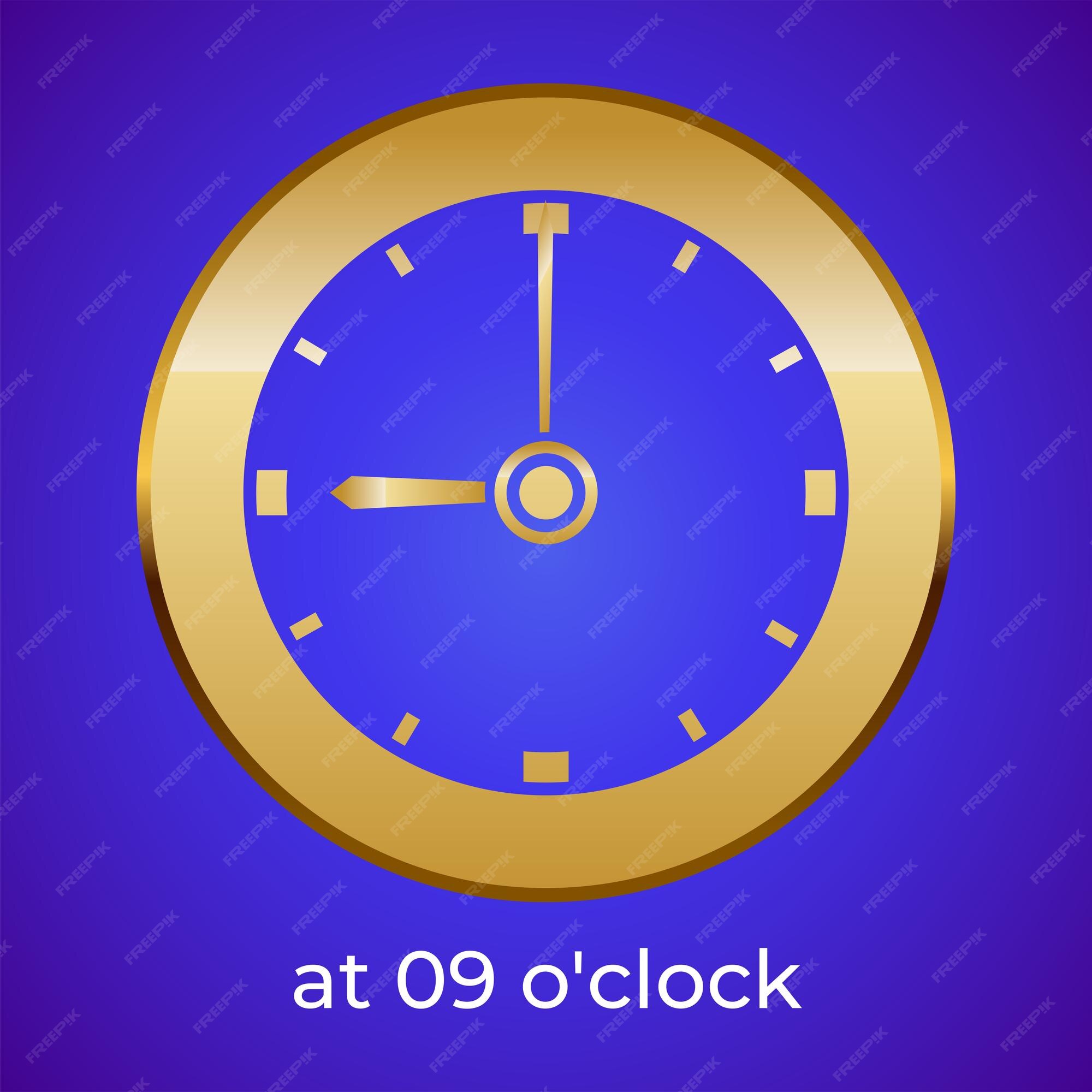 Muestra De Reloj Redondo Vectorial Que Muestra El Reloj 9 Vector Premium