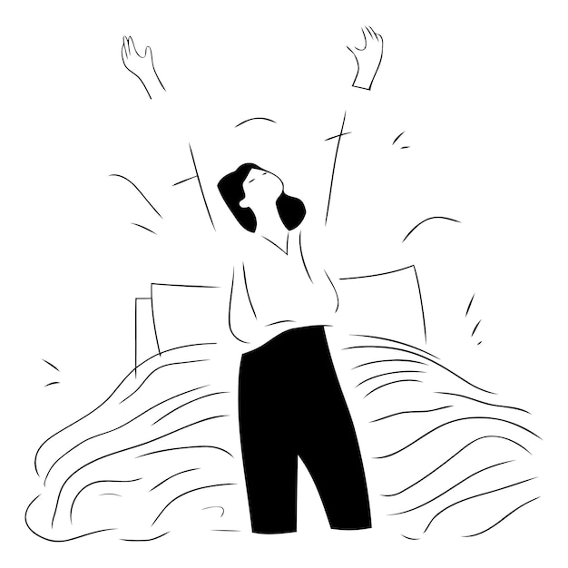 Mujer joven feliz con las manos en el aire | Vector Premium generado con IA Mujer joven feliz con las manos en el aire | Vector Premium generado con IA