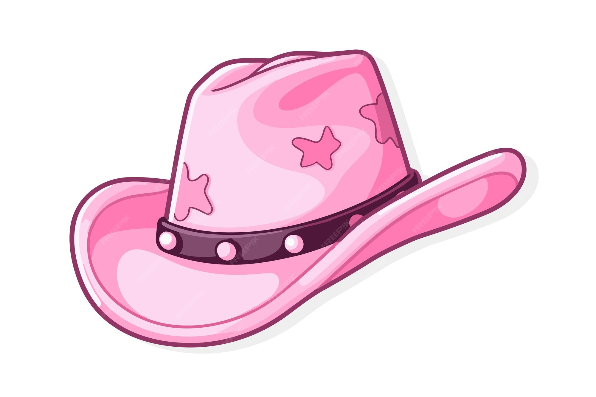 Mujer Rosa Sombrero Vaquero Aislado Ilustración Vaquero Niña Lleva Sombrero Salvaje