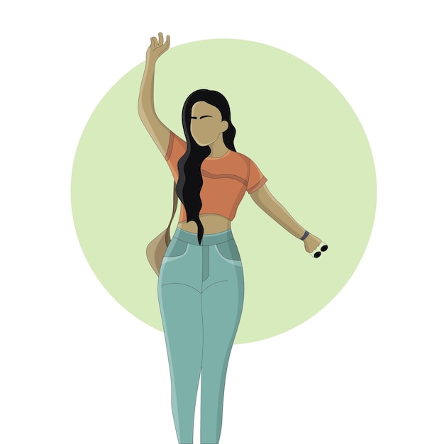 Niña agitando la mano diseño plano | Vector Premium Niña agitando la mano diseño plano | Vector Premium