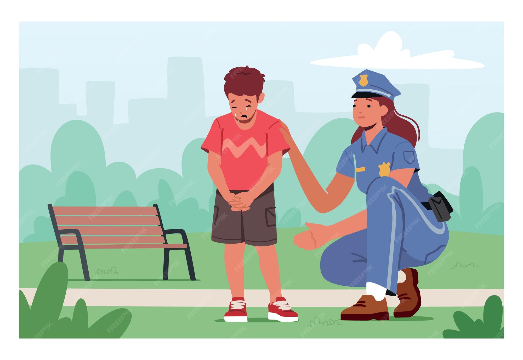 Niño se pierde en un lugar público bebé asustado llorando en el parque ... Niño se pierde en un lugar público bebé asustado llorando en el parque ...