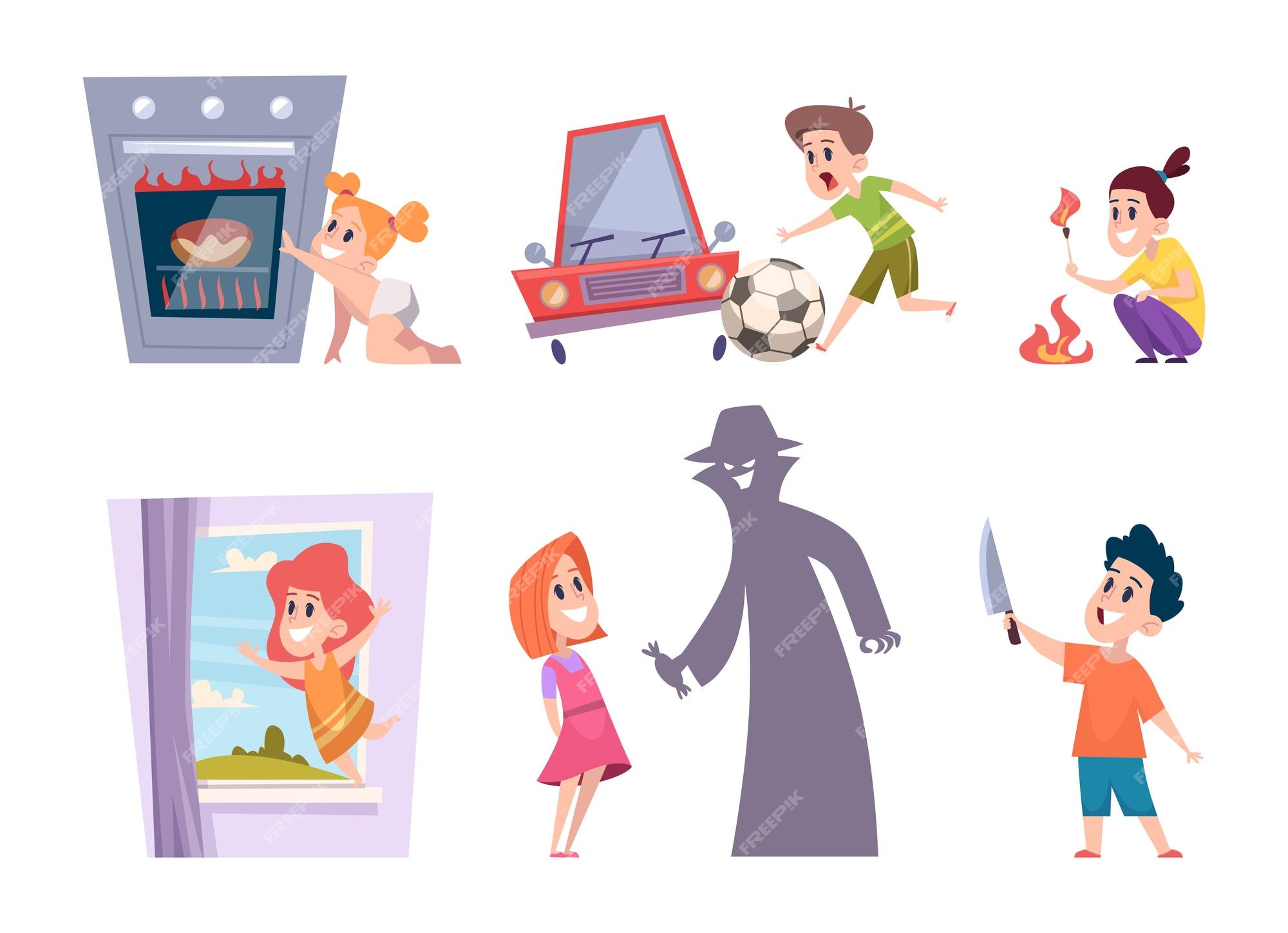 Niños Peligrosos Situación De Los Niños Jugando Juegos De Riesgo Con