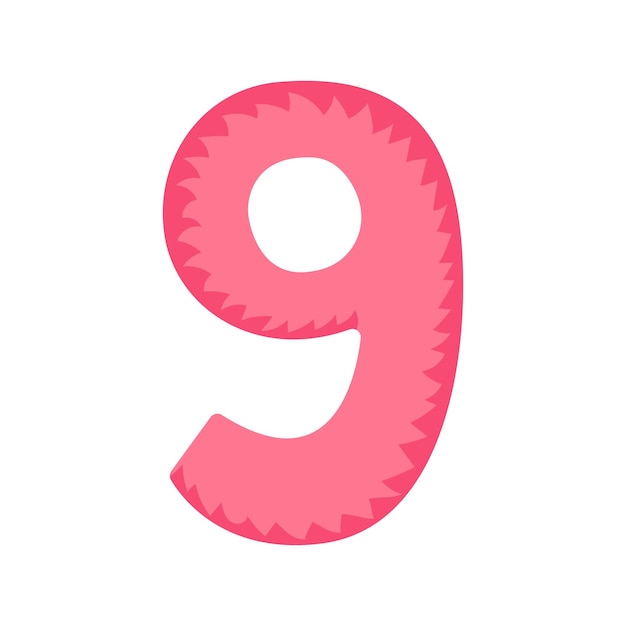 El número nueve está en la forma linda. 9 aislado en un fondo blanco ... El número nueve está en la forma linda. 9 aislado en un fondo blanco ...