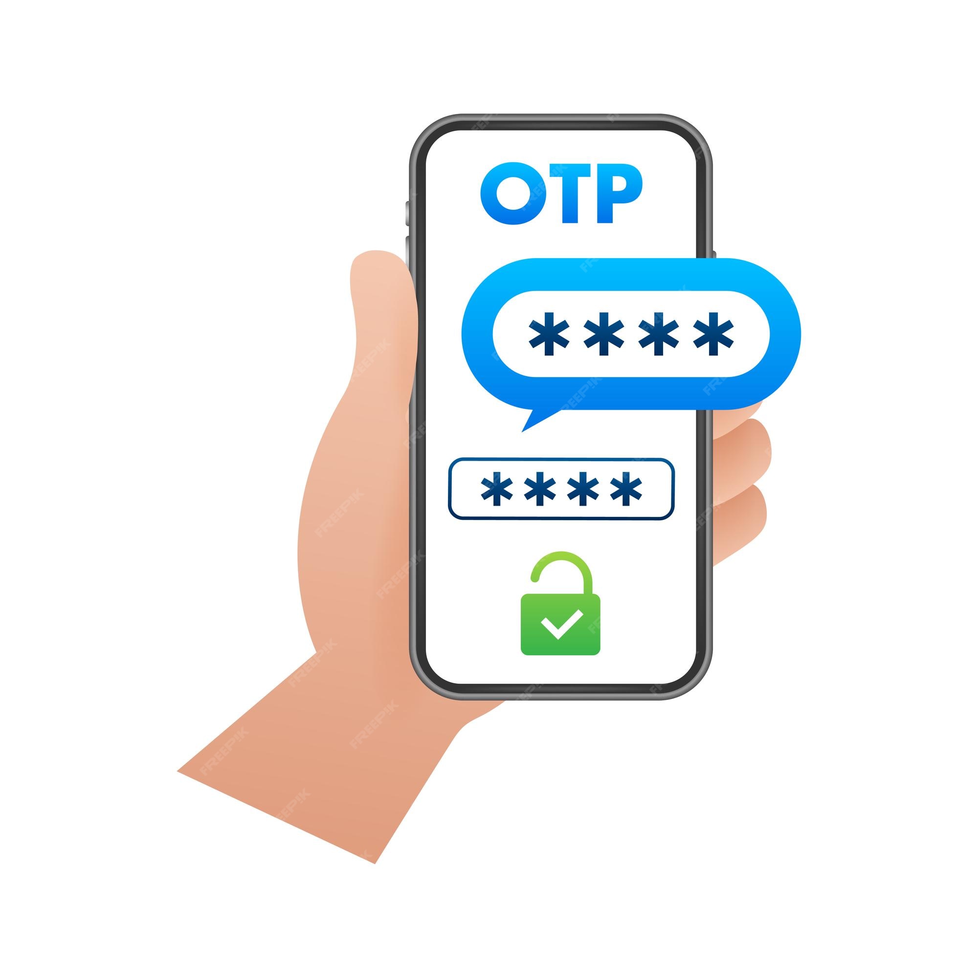 Otp Contraseña De Un Solo Uso Autenticación En 2 Pasos Protección De Datos Concepto De Seguridad