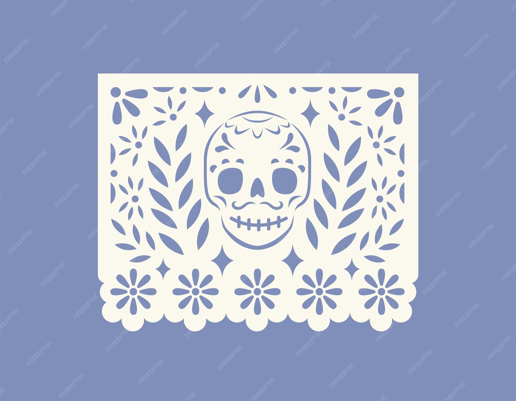 Papel Picado Mexicano Bandera De Papel Perforado Con Patrón De Corte
