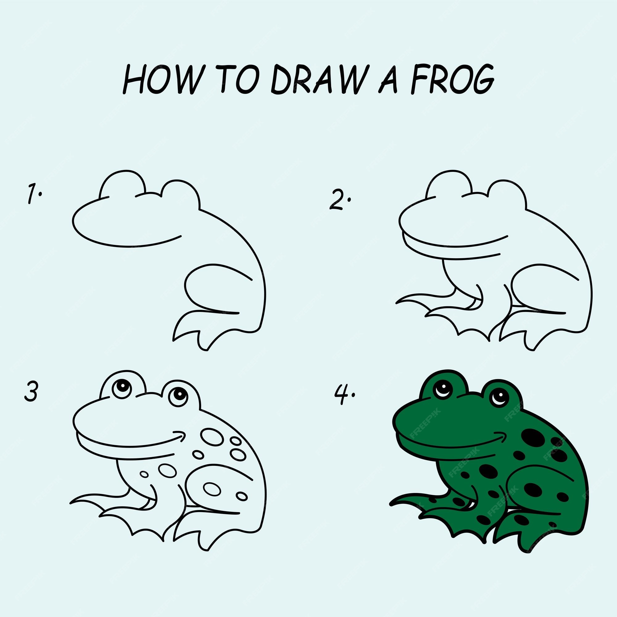 Paso a paso para dibujar una rana. tutorial de dibujo de una rana ... Paso a paso para dibujar una rana. tutorial de dibujo de una rana ...