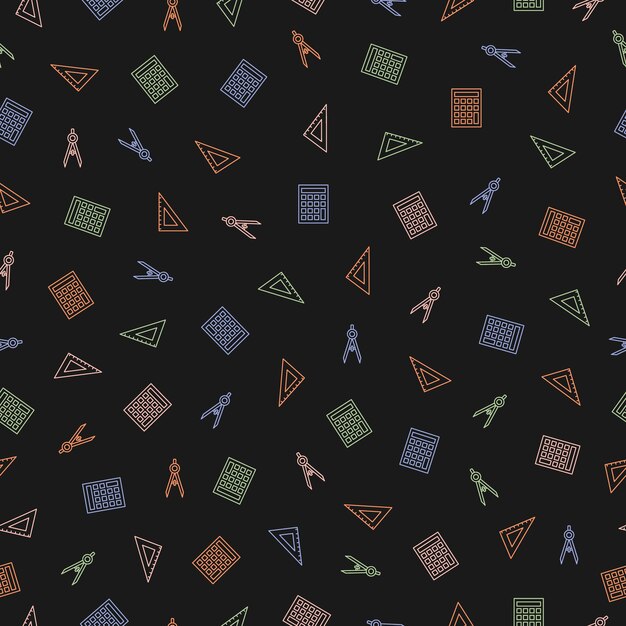 Patrón Sin Fisuras Con Coloridos útiles Escolares Vector Premium