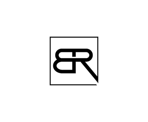 Plantilla De Diseño De Logotipo Br Con Letra Inicial En Blanco Y Negro