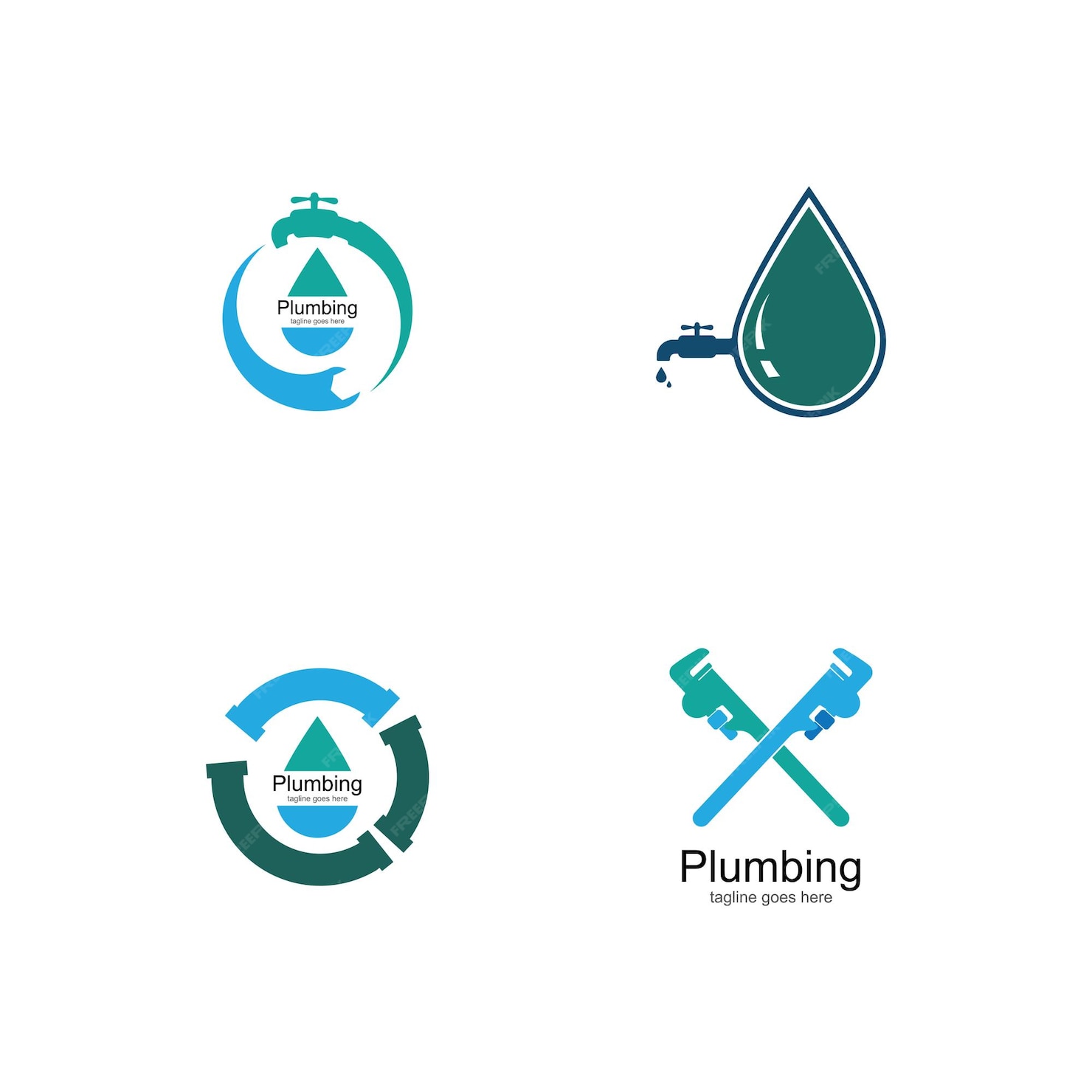 Plantilla de vector de ilustración de logotipo de plomería | Vector Premium Plantilla de vector de ilustración de logotipo de plomería | Vector Premium