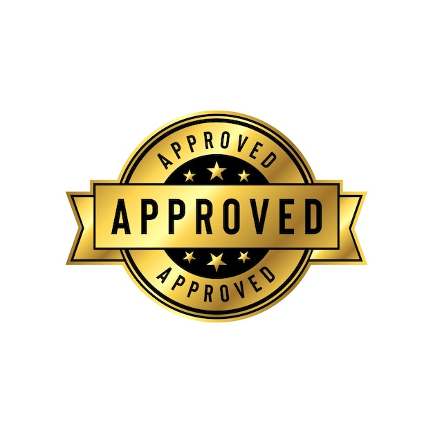 Plantilla de vector de sello de sello de oro aprobado | Vector Premium Plantilla de vector de sello de sello de oro aprobado | Vector Premium