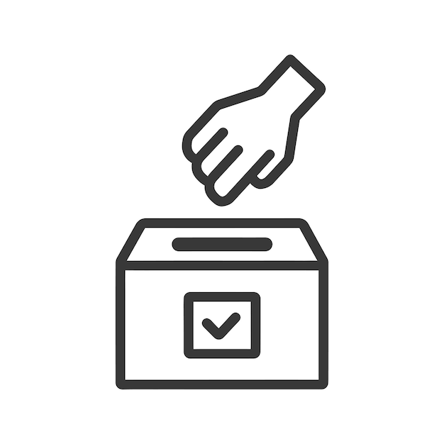 Poniendo La Boleta A Mano En La Caja De Votación Con Una Marca De