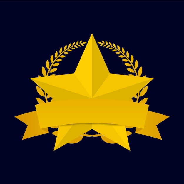 Premio estrella dorada con cinta brillante, estrella dorada | Vector ... Premio estrella dorada con cinta brillante, estrella dorada | Vector ...