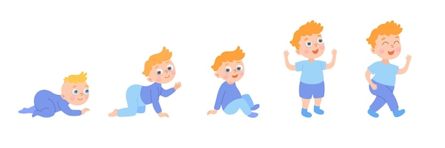 Proceso de crecimiento infantil de dibujos animados desde un bebé hasta ... Proceso de crecimiento infantil de dibujos animados desde un bebé hasta ...