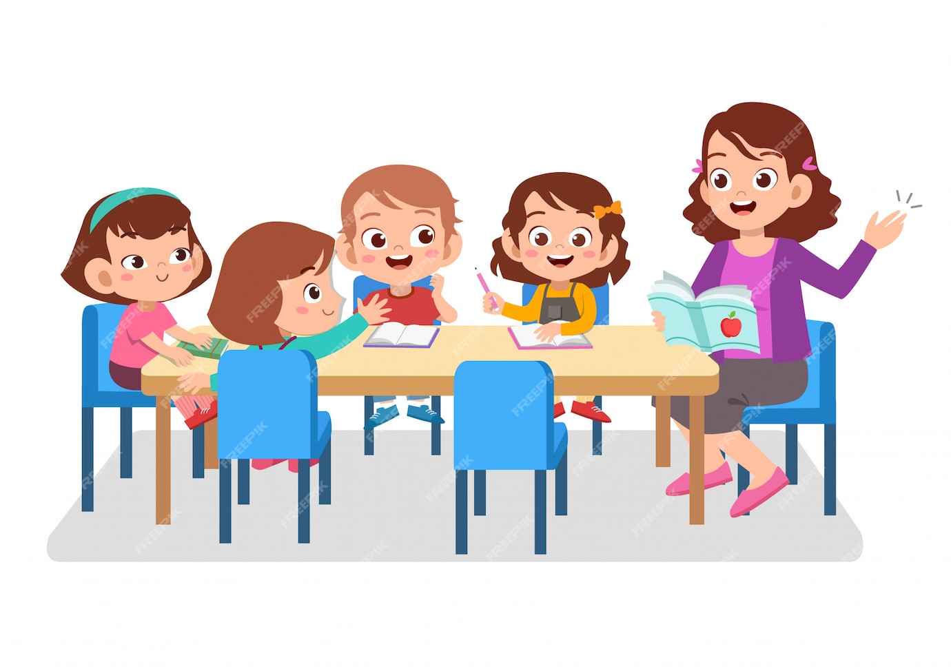 Profesor con alumno aislado | Vector Premium Profesor con alumno aislado | Vector Premium