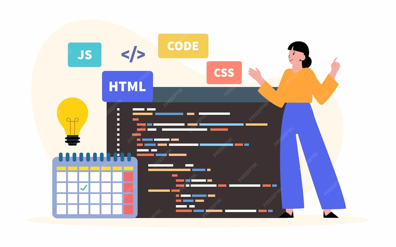 Programación con el lenguaje de programación. css, html, js. código de programa en la pantalla ...