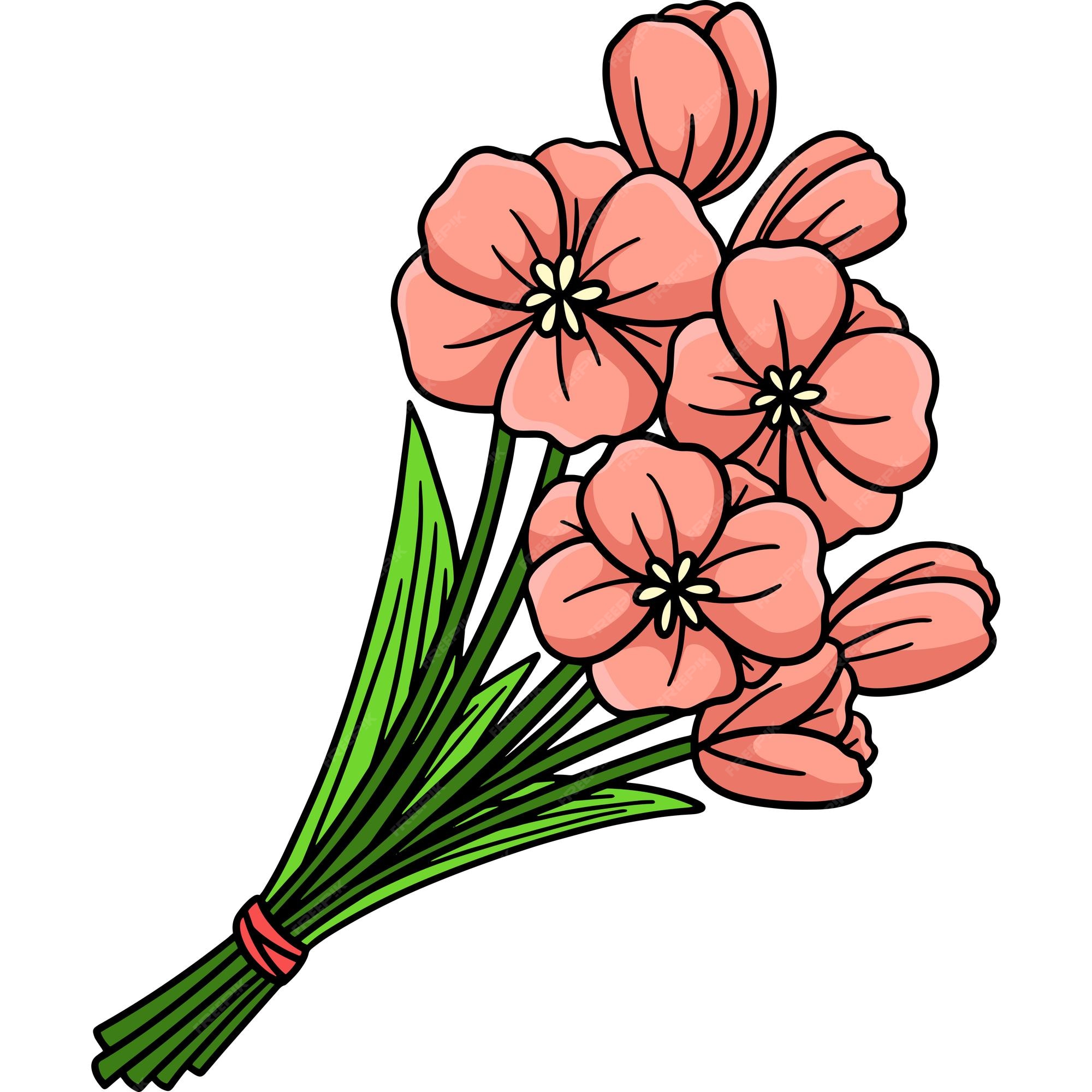 Ramo, flores, caricatura, coloreado, clipart | Vector Premium Ramo, flores, caricatura, coloreado, clipart | Vector Premium