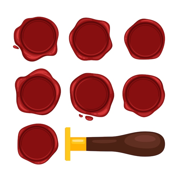 Set de sellos de cera | Vector Premium Set de sellos de cera | Vector Premium