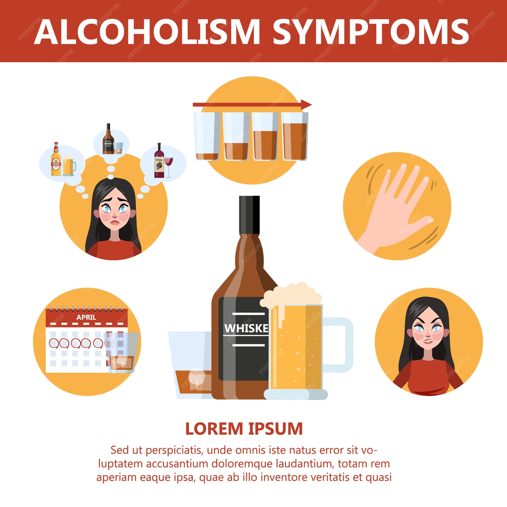 Síntomas de adicción al alcohol. infografía de peligro de alcoholismo ... Síntomas de adicción al alcohol. infografía de peligro de alcoholismo ...