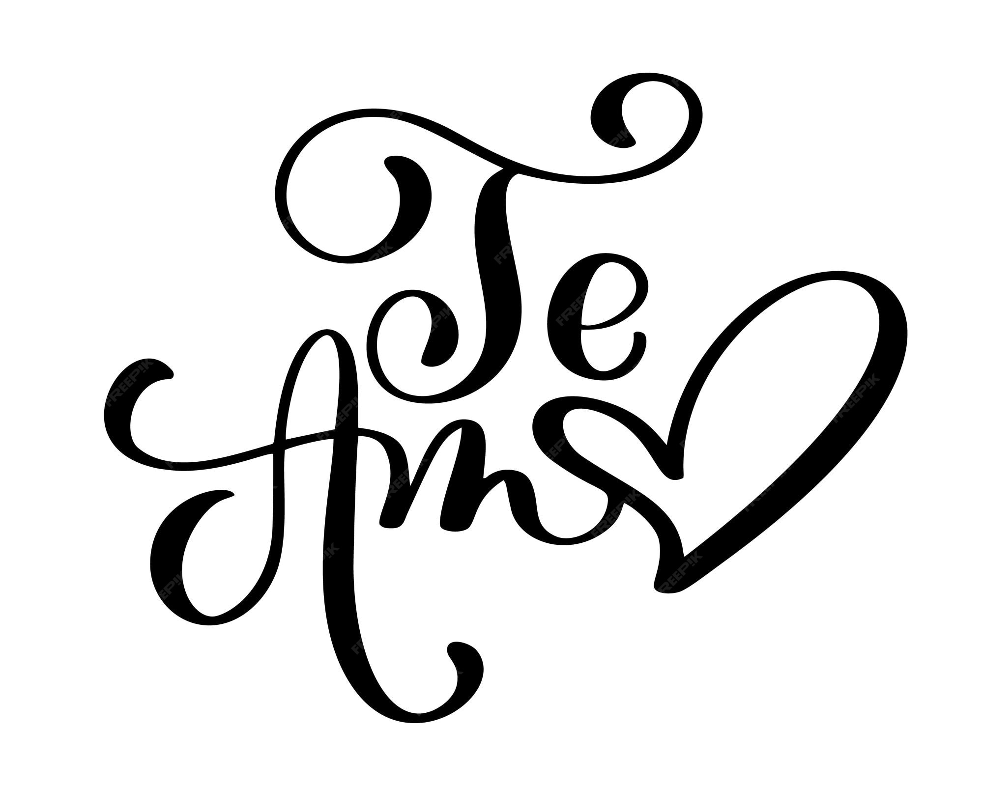 Te Amo Te Amo Letras De Vector De Caligrafía De Texto Español Para Tarjeta De San Valentín