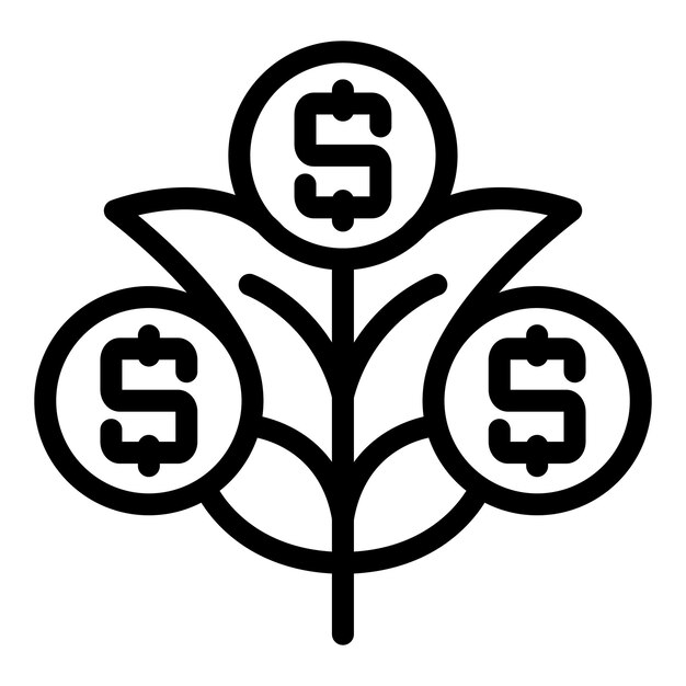 Vector De Contorno Del Icono De Elevación Financiera Impulso Monetario