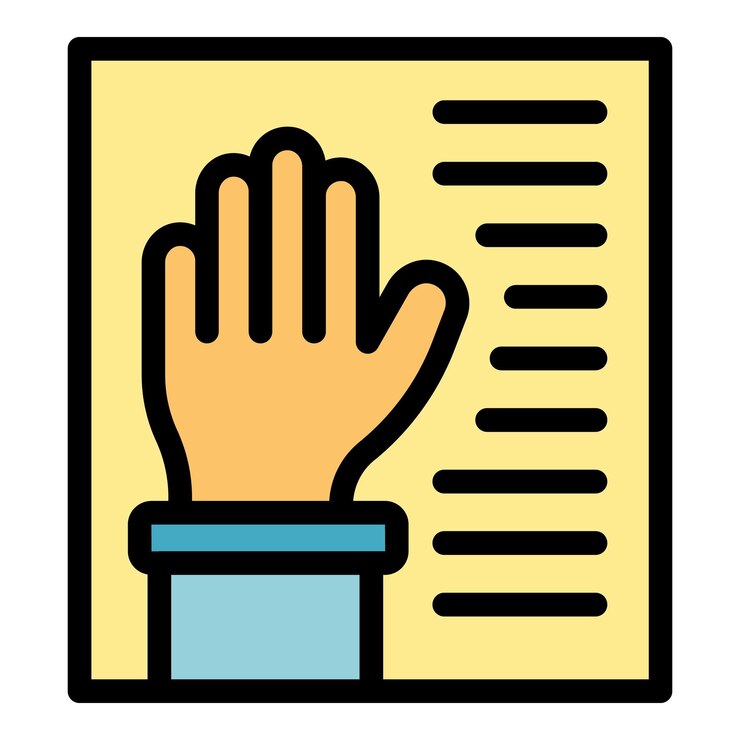 Vector De Contorno De Icono De Votación A Mano Boleta En Línea Boleta