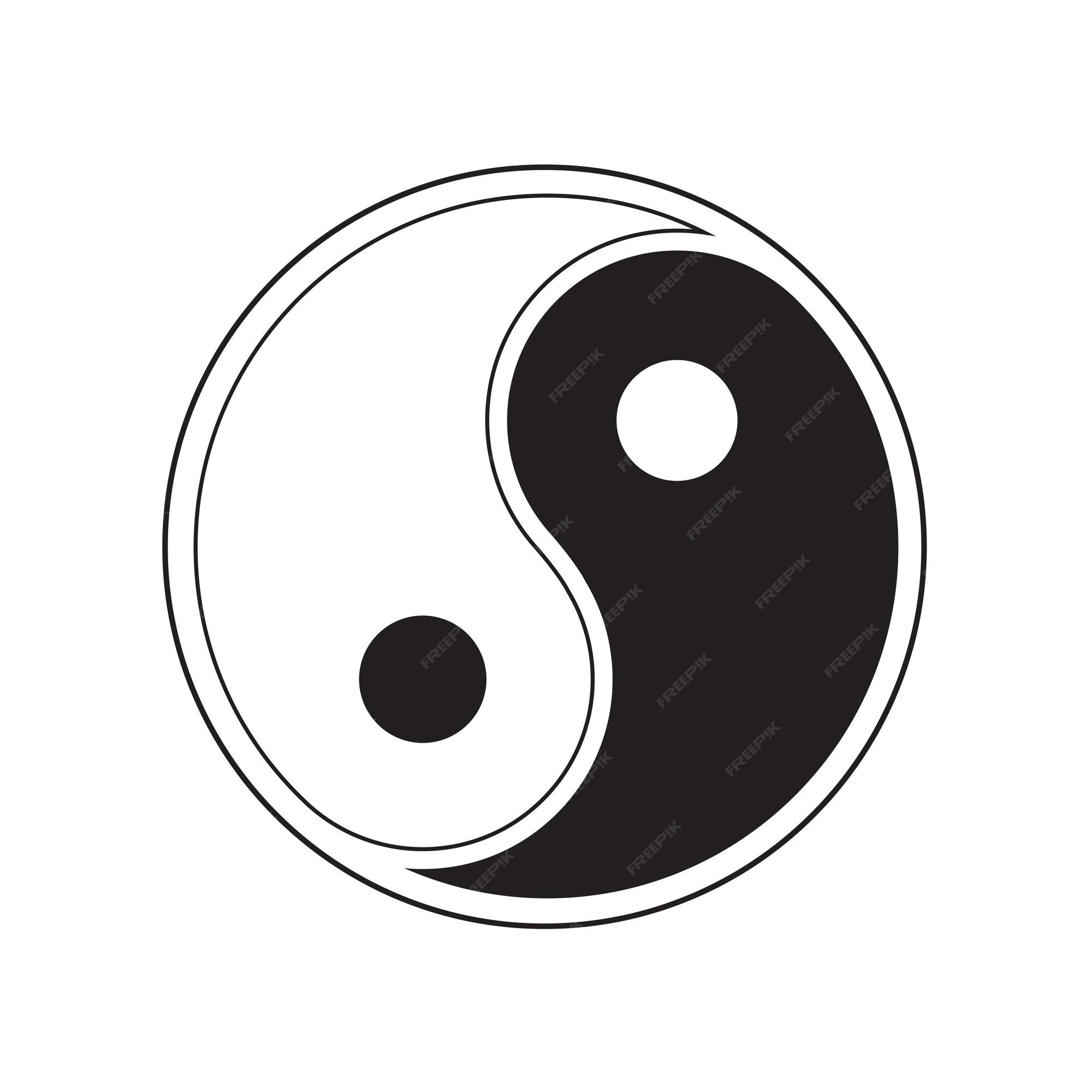 Vector de icono de yin yang, símbolo de yin yang en blanco y negro ... Vector de icono de yin yang, símbolo de yin yang en blanco y negro ...