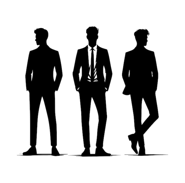 Vector Libre Una Silueta De Un Hombre De Negocios De Pie Vector Premium