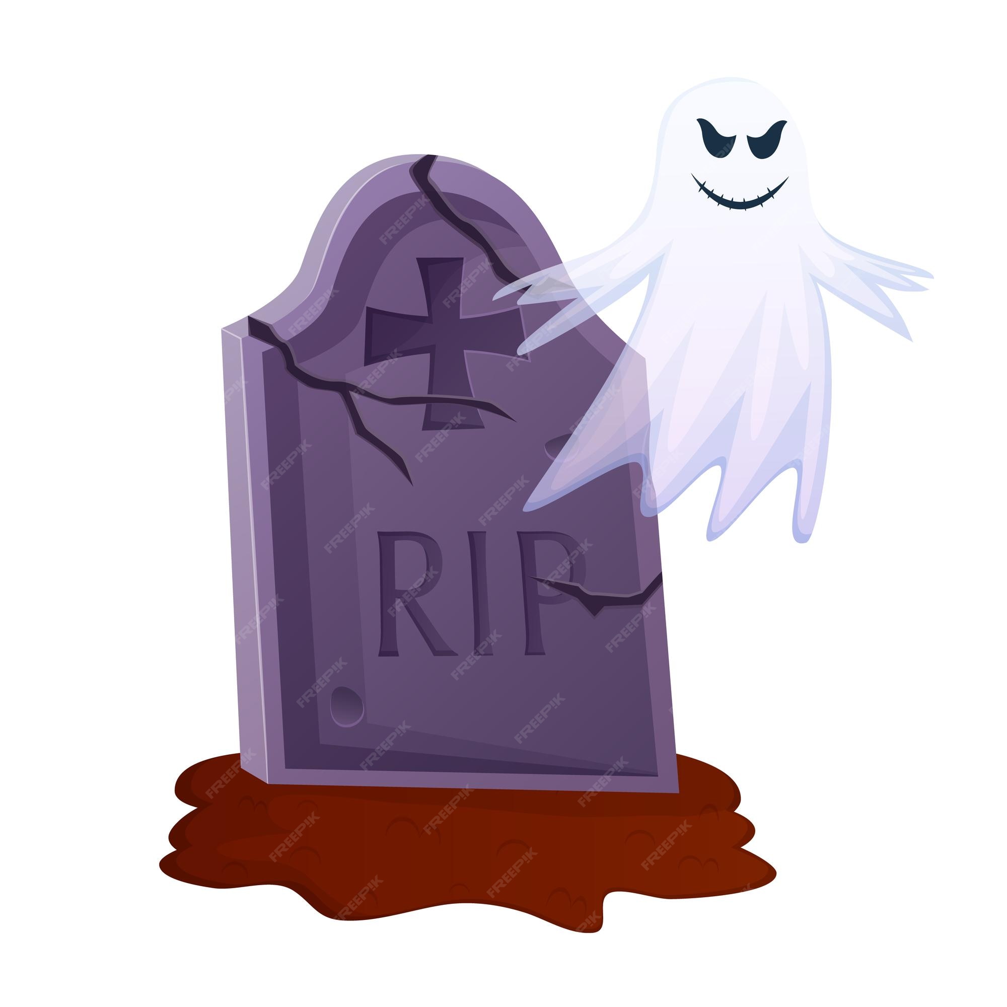 Vieja tumba espeluznante con lápida y fantasma | Vector Premium Vieja tumba espeluznante con lápida y fantasma | Vector Premium