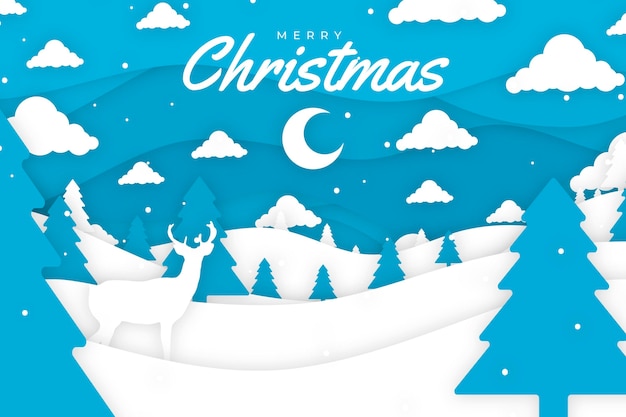 Weihnachtshintergrund im papierstil | Kostenlose Vektor Weihnachtshintergrund im papierstil | Kostenlose Vektor