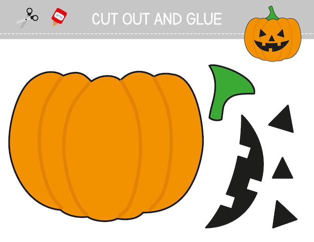 Arbeitsblatt zum schneiden und kleben von halloween-kürbissen für ... Arbeitsblatt zum schneiden und kleben von halloween-kürbissen für ...
